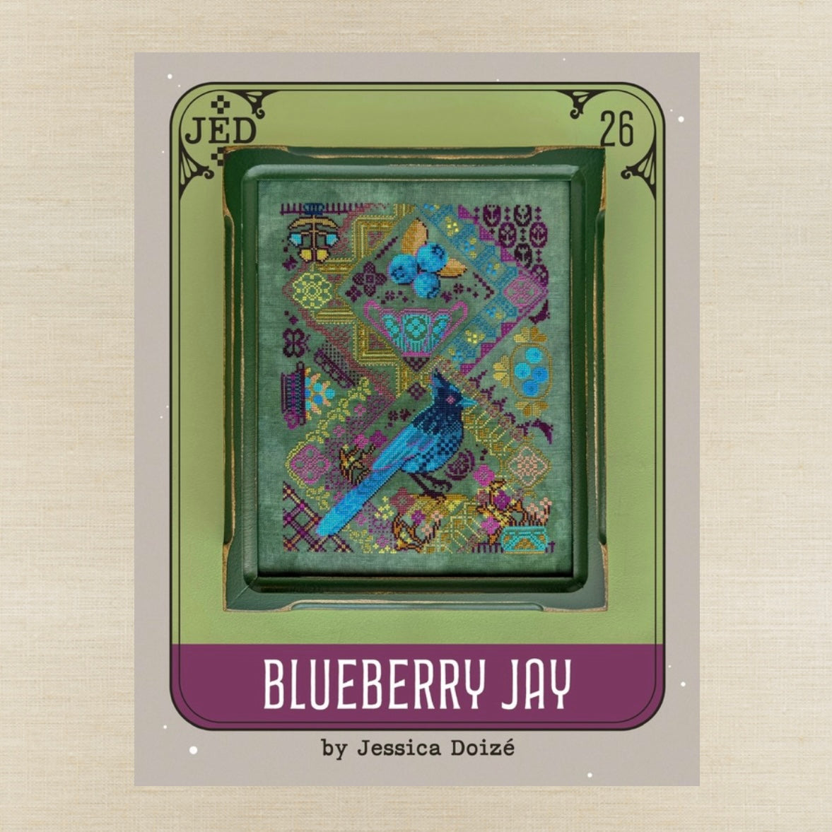JEDxStitch - Blueberry Jay - Booklet Chart IH and/or Roxy Floss Co Flo ...